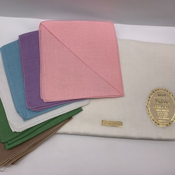 Gorra Importing Co. | Dining | Vtg Nos Gorra Butcher Linen 0 Rayon ...